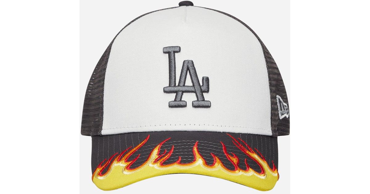 KTZ La Dodgers Mlb Flame 9Forty E-Frame Trucker Cap Dark in Grey for ...