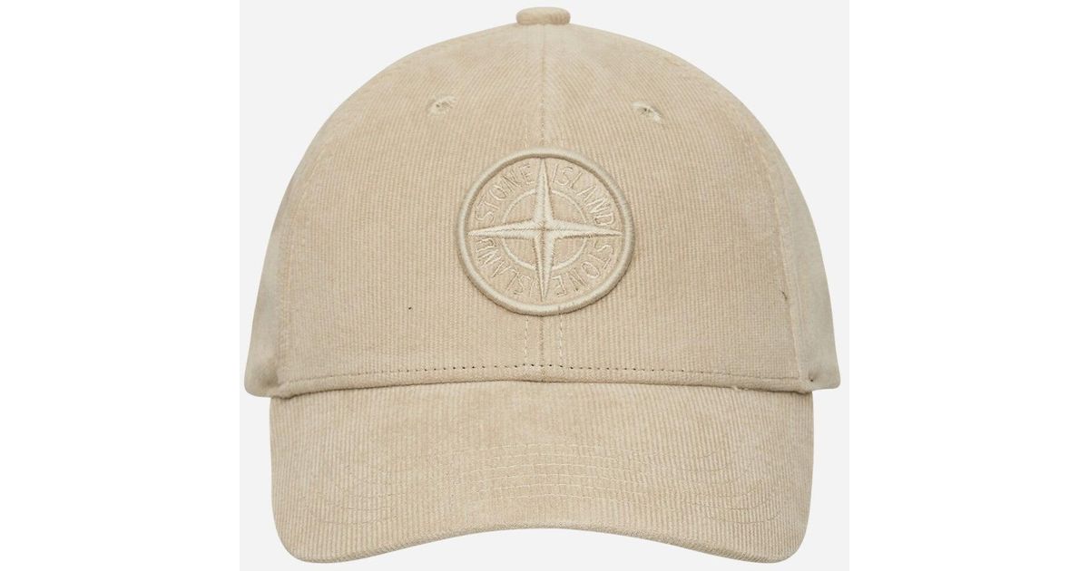 Stone Island Micro-Corduroy Cap Desert in Natural for Men | Lyst