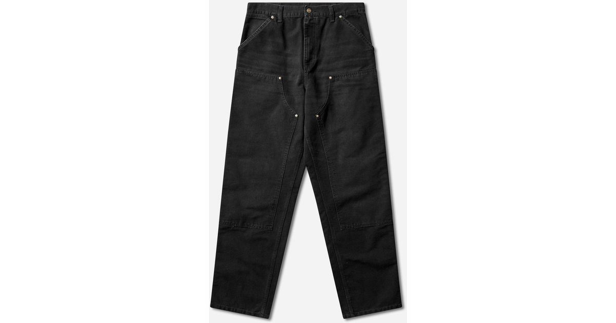 Carhartt S Double Knee Pants (Grind Washed) in Black for Men | Lyst UK