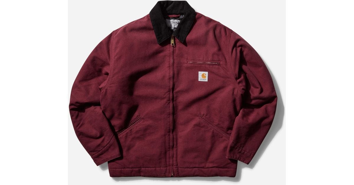 Carhartt Og Detroit Jacket Malbec / (aged Canvas) in Red for Men | Lyst