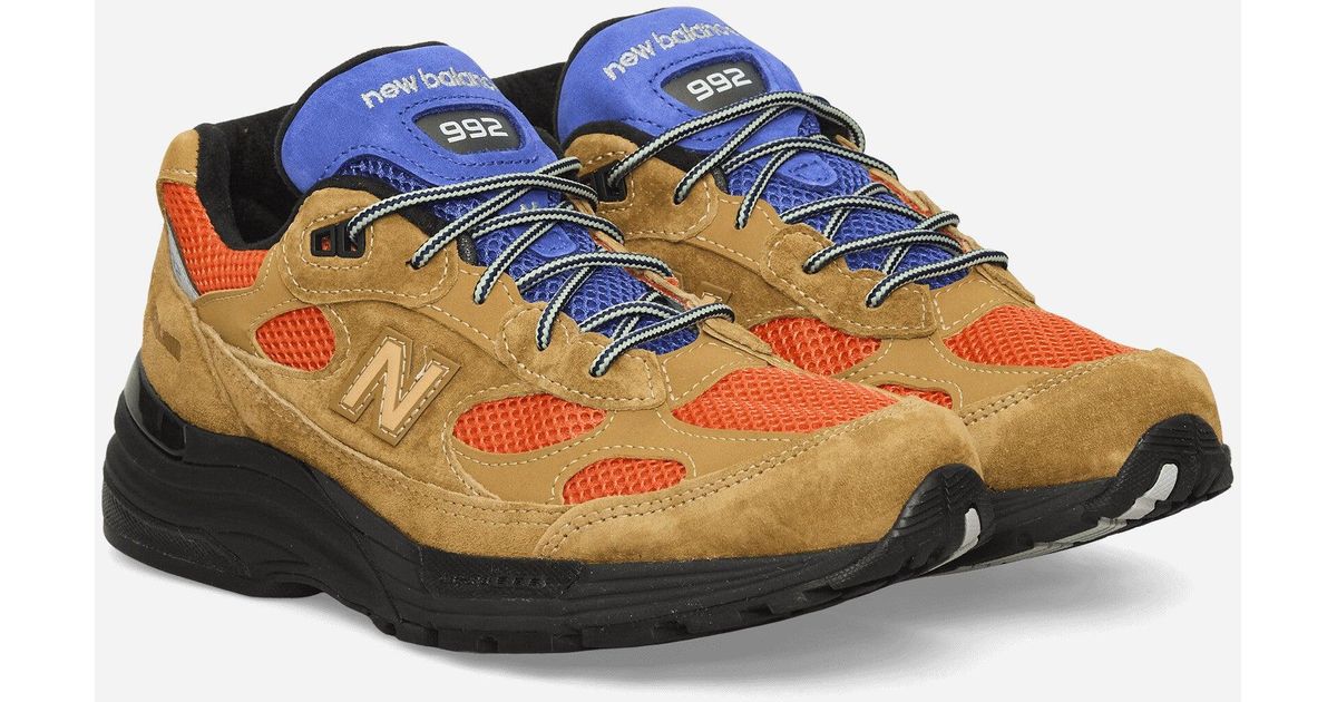New Balance Action Bronson Made In Usa 992 Sneakers Tan / Blue / Orange ...