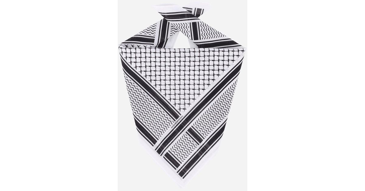 Neighborhood Shemagh Pattern Bandana / Black in White for Men | Lyst