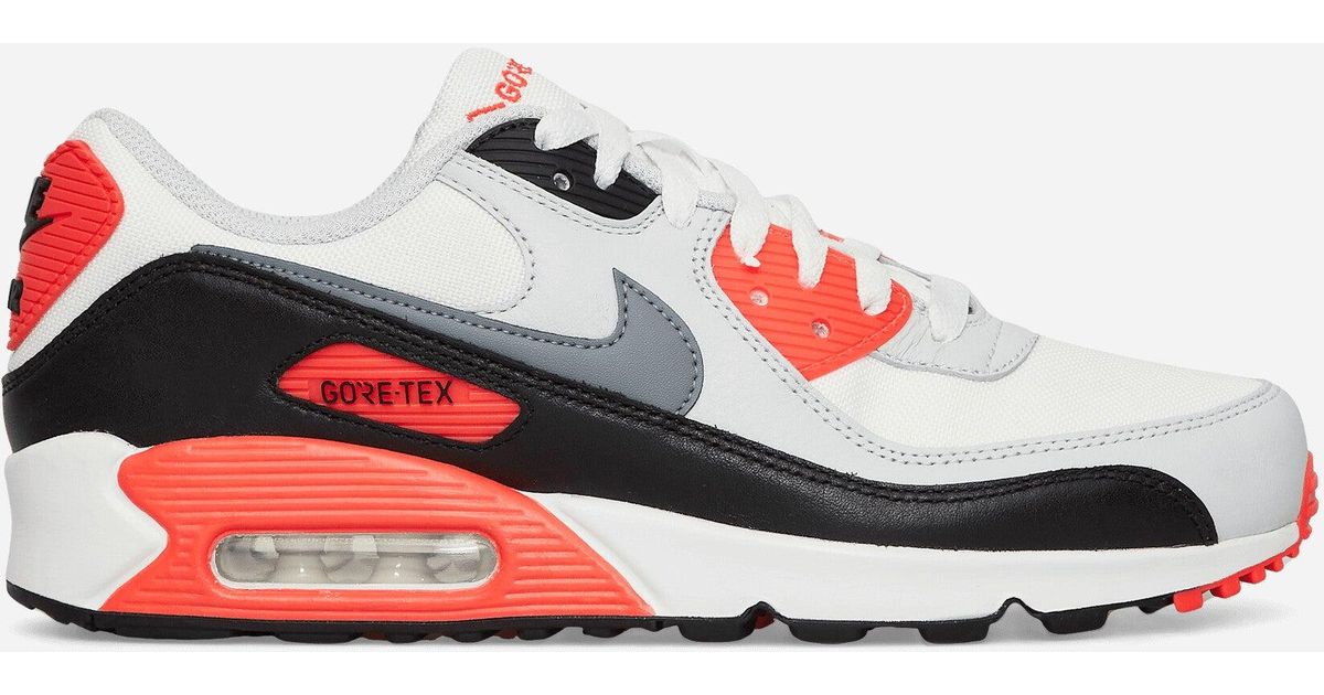Nike Air Max 90 Gore-Tex Sneakers Summit Bright Crimson Cool in White ...