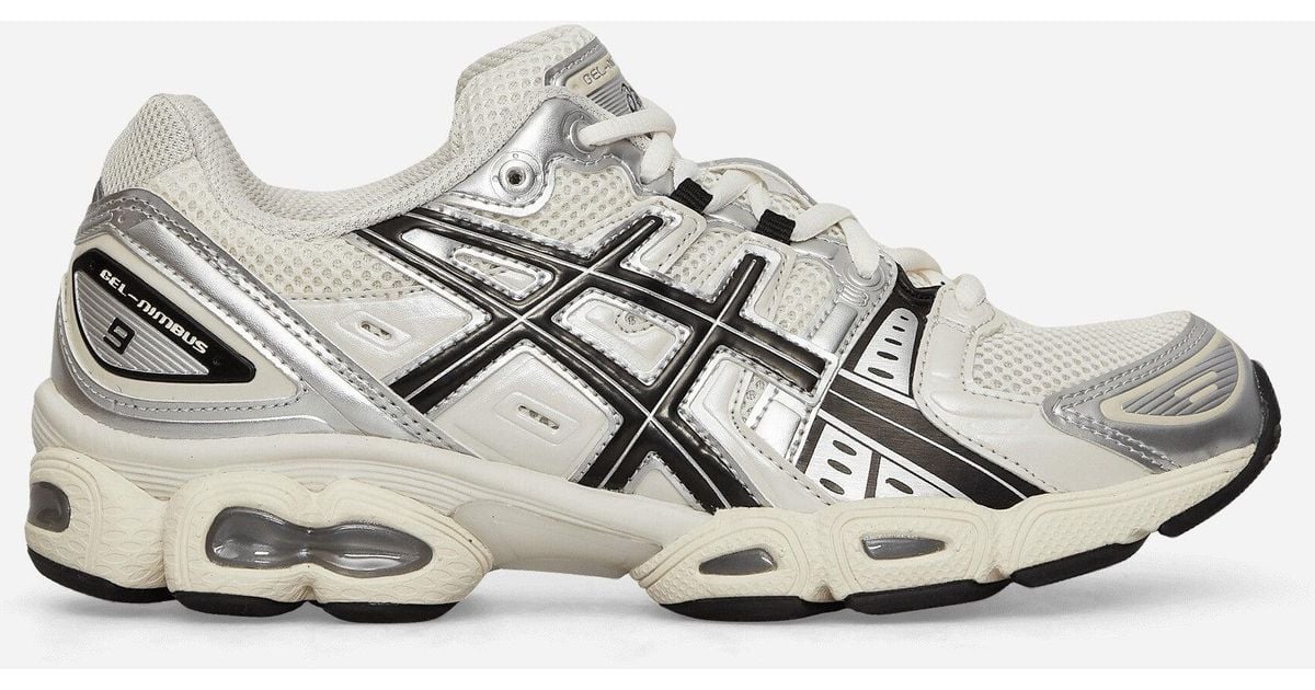 Asics Gel-nimbus 9 Sportstyle Sneakers In Cream/black,at Urban ...