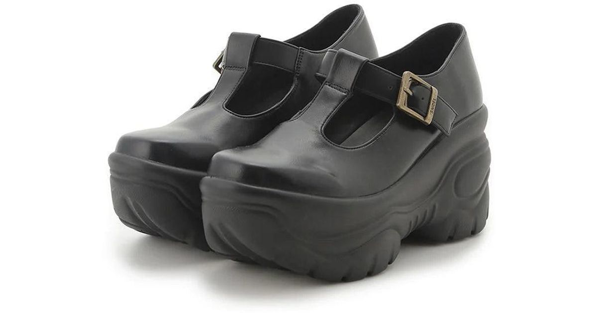 SNIDEL Chunky Platform Mary Jane Shoes in Black | Lyst