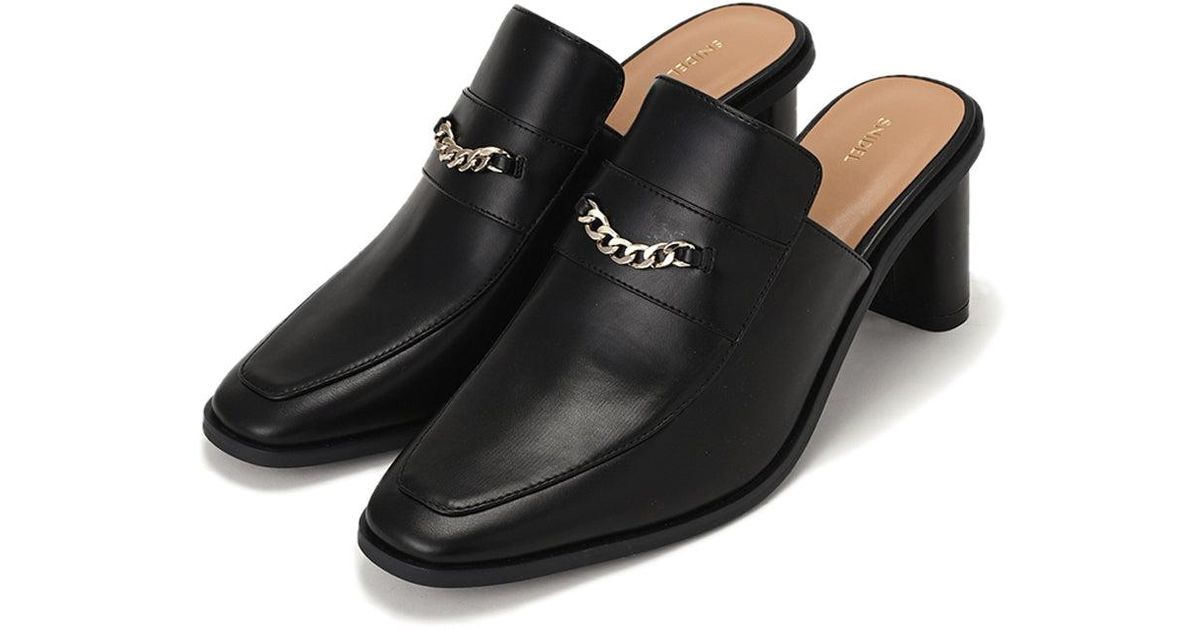 SNIDEL Open Back Heel Loafer in Black | Lyst