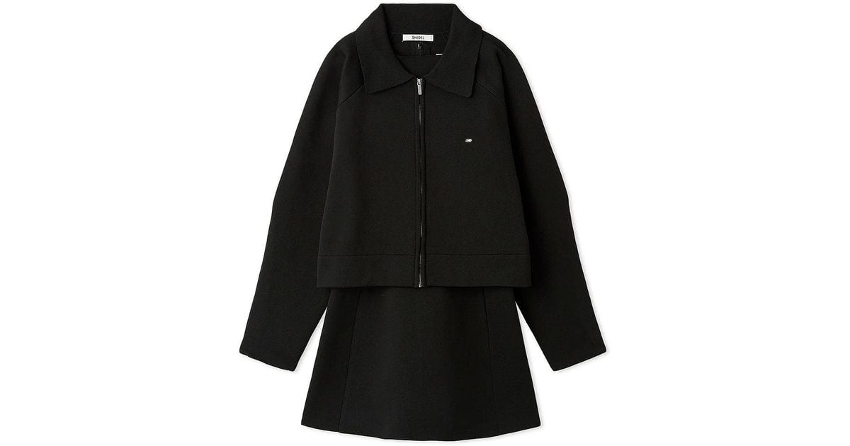 SNIDEL Chic Sleeveless Mini Dress With Matching Cropped Blazer in Black | Lyst