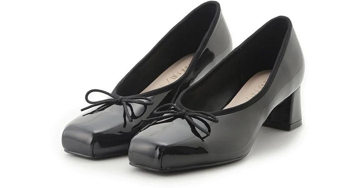 SNIDEL Chacott Collaboration Shoes Square Toe Low Heel Pumps in Black ...