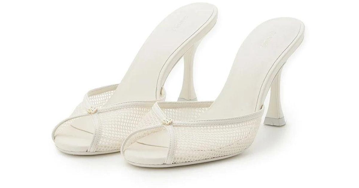 SNIDEL Slip-On Mesh Stiletto Heels in White | Lyst