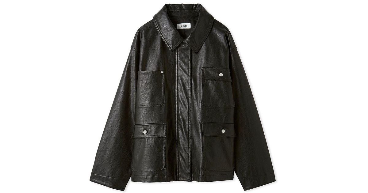 SNIDEL Relaxed Fit Oversized Utility Jacket in Black | Lyst