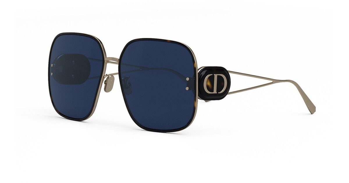 Dior Bobby Gold Oversized Square Sunglasses In Blue Lyst