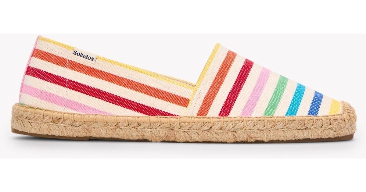 Soludos Original Espadrille | Woven Stripe | Classic - Rainbow in Pink ...