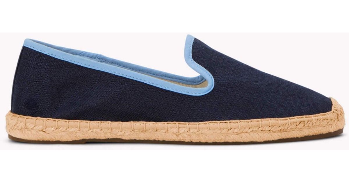 Soludos Smoking Espadrille | Linen Color | Dark Navy - Light Blue | Lyst