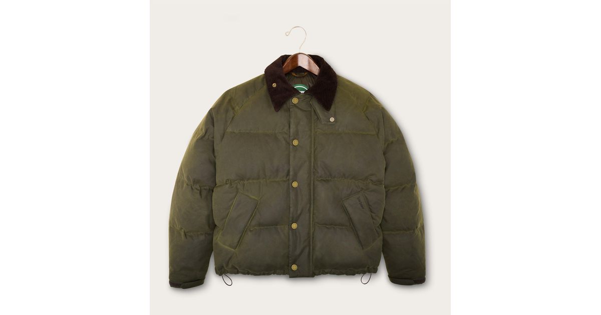 Sorel X Barbour Transport Wax Puffer Jacket in Green | Lyst UK