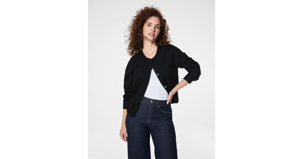 Spanx ® Ponte Bomber Jacket in Blue | Lyst