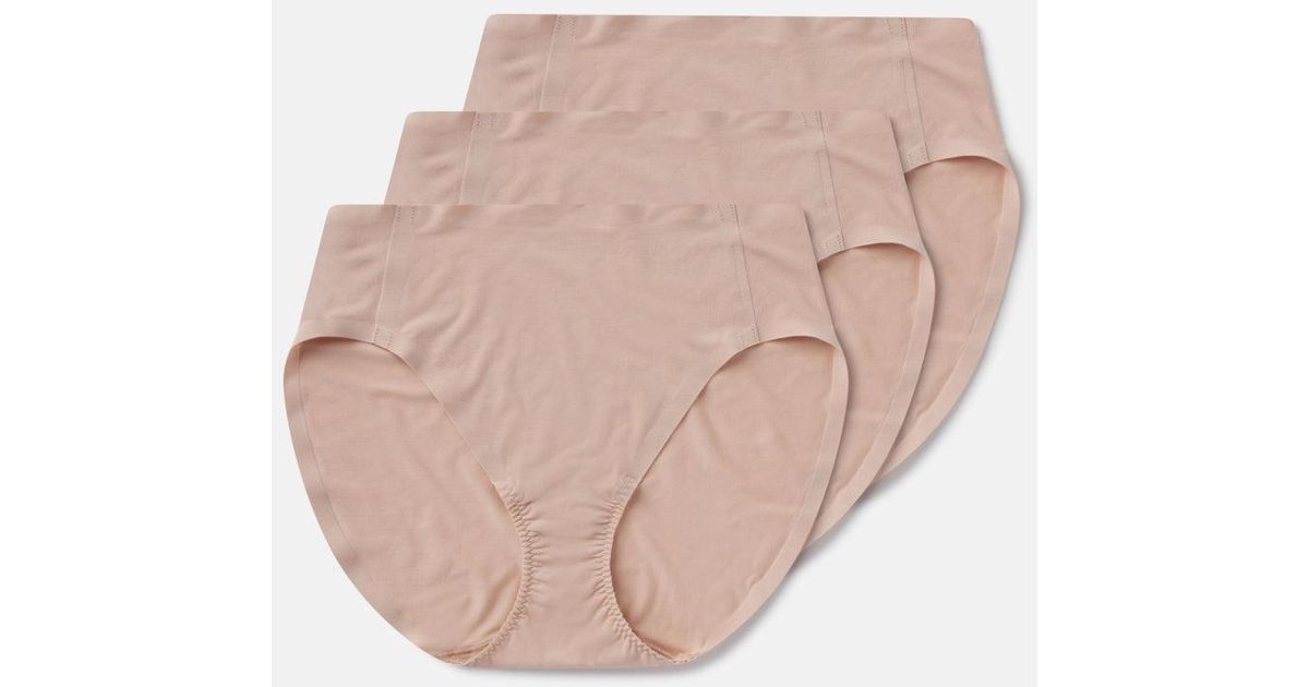 Spanx Smoothtm Fit-to-you Modal Hi-leg Brief 3-pack Box in Natural | Lyst