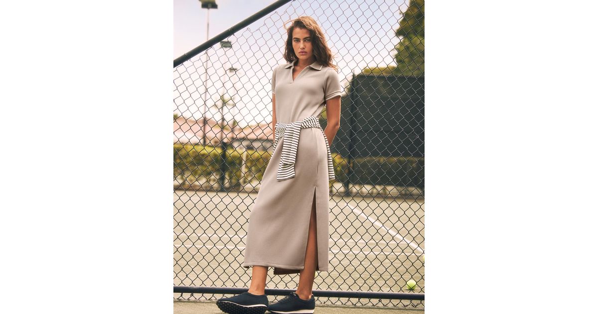 Spanx Airessentials® Pique Polo Midi Dress in White | Lyst