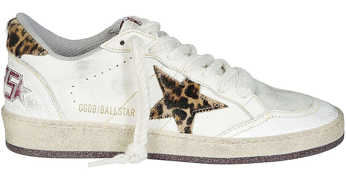 Golden Goose Ballastar Cavallino Leather Sneakers in White | Lyst