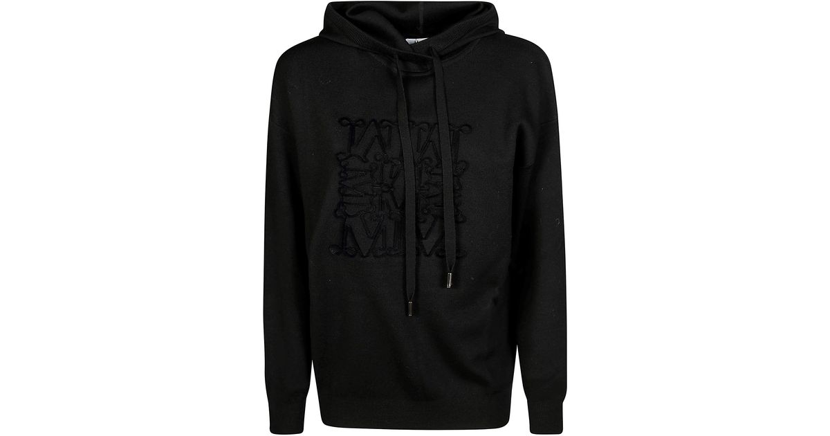 Max Mara Pamir Maglia Cappuccio Logo in Black | Lyst