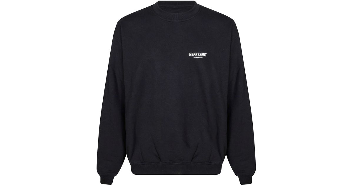 Represent Front Logo Sweater in Blue for Men | Lyst