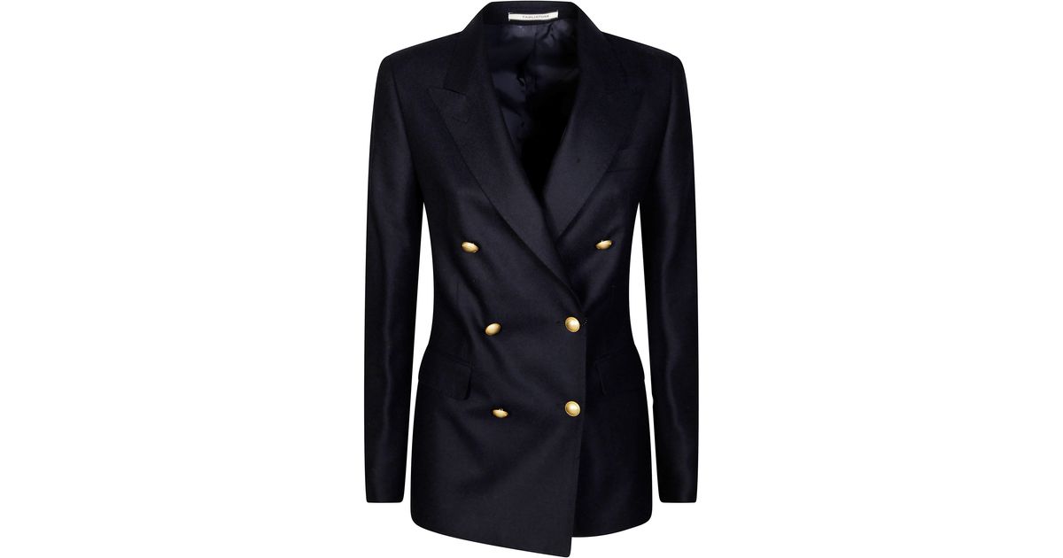 Tagliatore Double-Breasted Blazer With Sharp Lapel And-Tone Buttons in ...