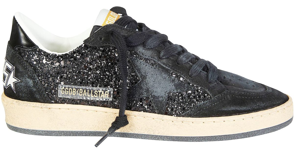 Golden Goose Ballstar Glitter Upper Nylon in Black | Lyst