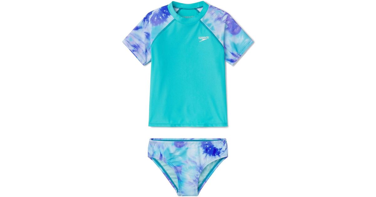 Speedo Long Sleeve Print Rashguard In Blue Lyst