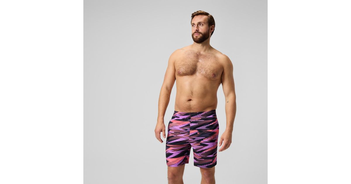 Speedo Xpress Lite Allover 18" Watershort Swim Trunks in Purple for Men ...