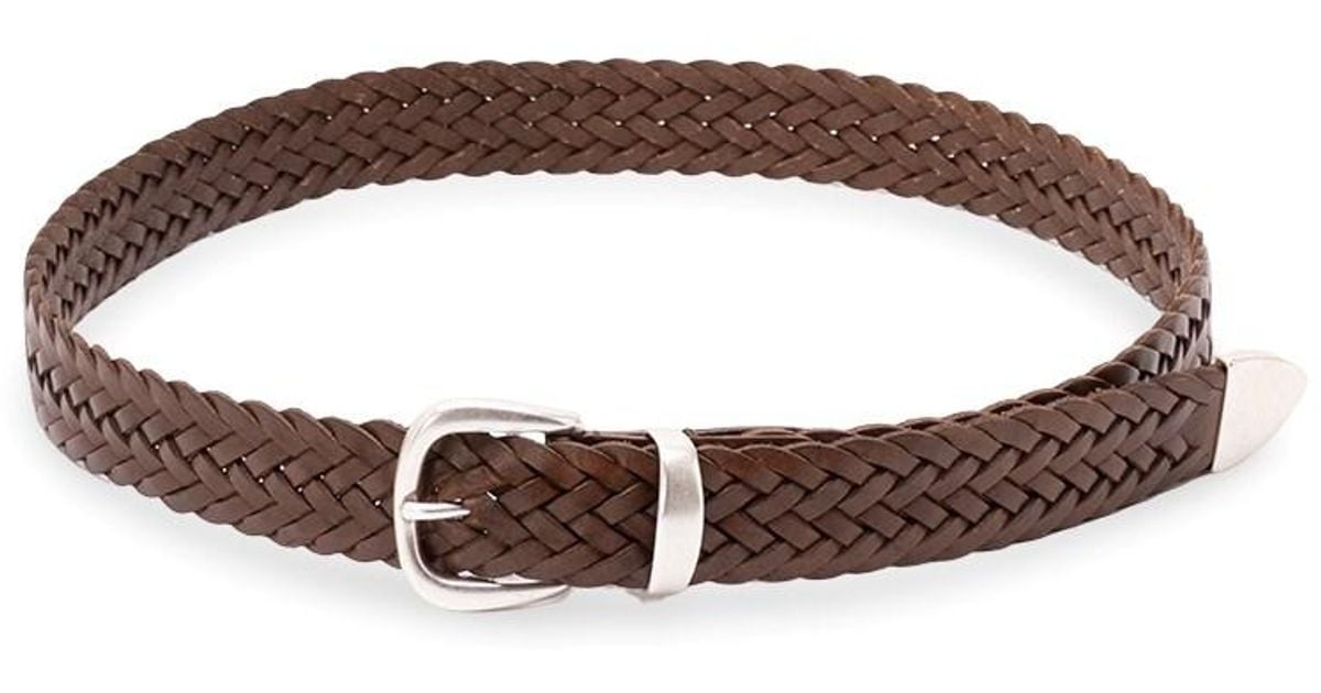 Anderson's Leather Woven Belt in Brown for Men | Lyst UK