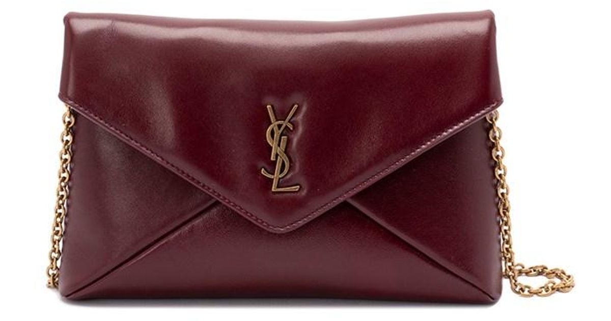 Saint Laurent 'Cassandre' Chain Pouch in Purple | Lyst UK