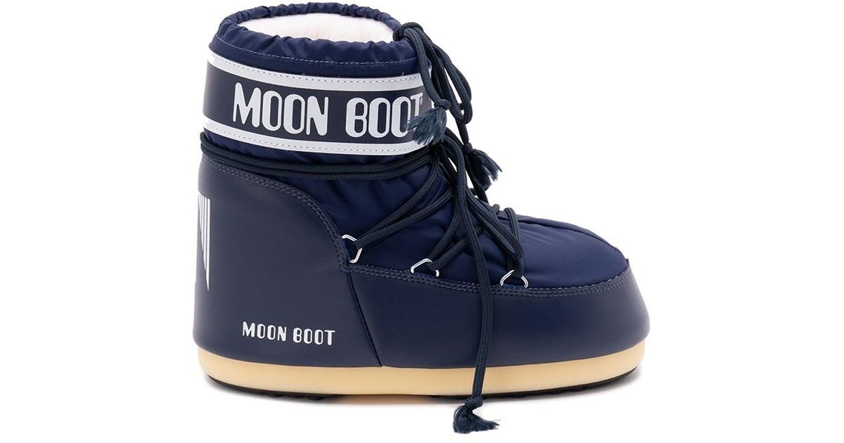 Moon Boot 'Icon Low Nylon' Boots in Blue | Lyst UK