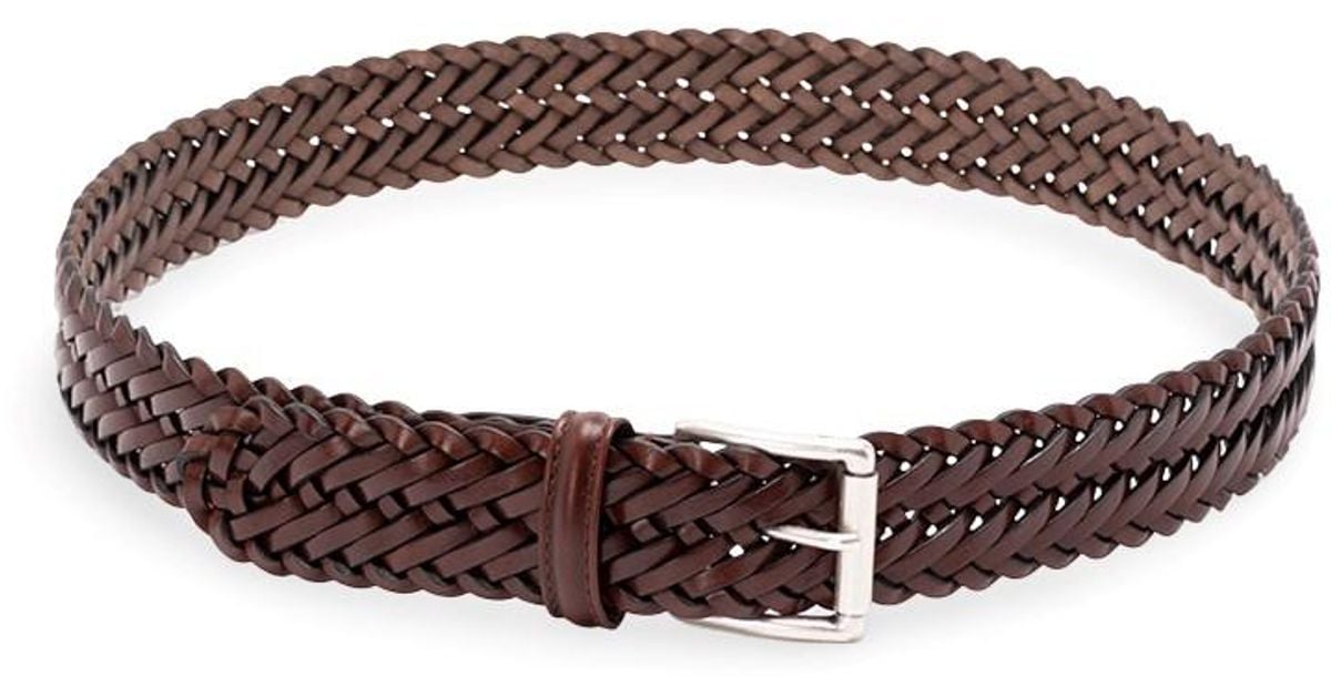 Anderson's Leather Woven Belt in Brown for Men | Lyst UK
