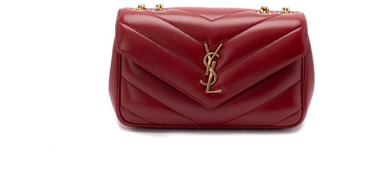 Saint Laurent 'Loulou' Small Bag in Red | Lyst UK