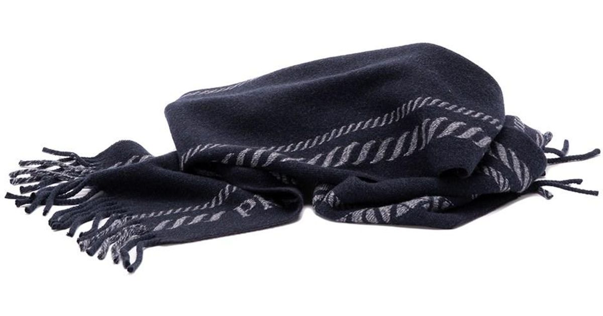 Prada Cashmere And Wool Scarf in Blue for Men | Lyst UK