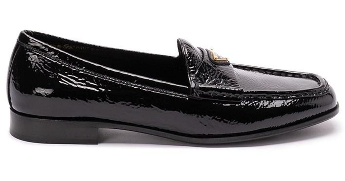 Prada Naplak Leather Loafers in Black | Lyst