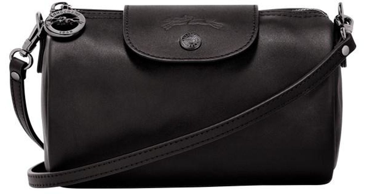 Longchamp Le Pliage Xtra Leather Crossbody Bag in Black | Lyst
