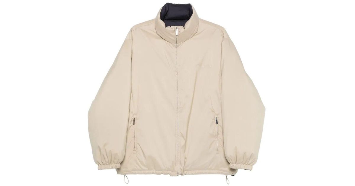 Miu Miu Puffer Jacket in Natural | Lyst UK