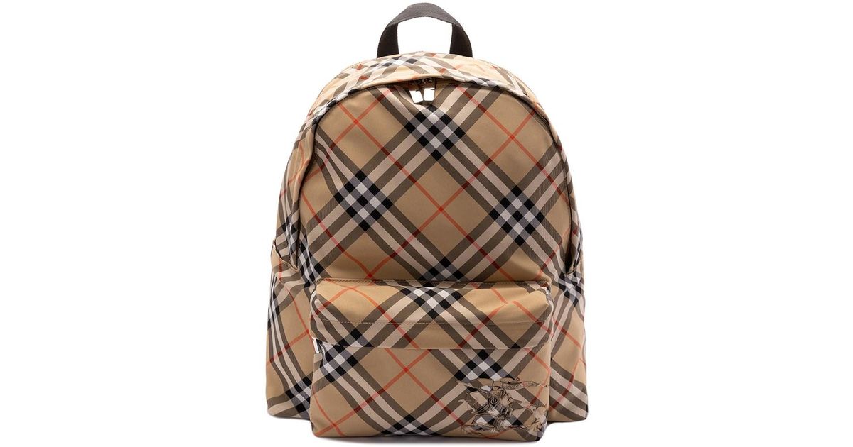 Burberry 'Check' Backpack in Brown for Men | Lyst UK