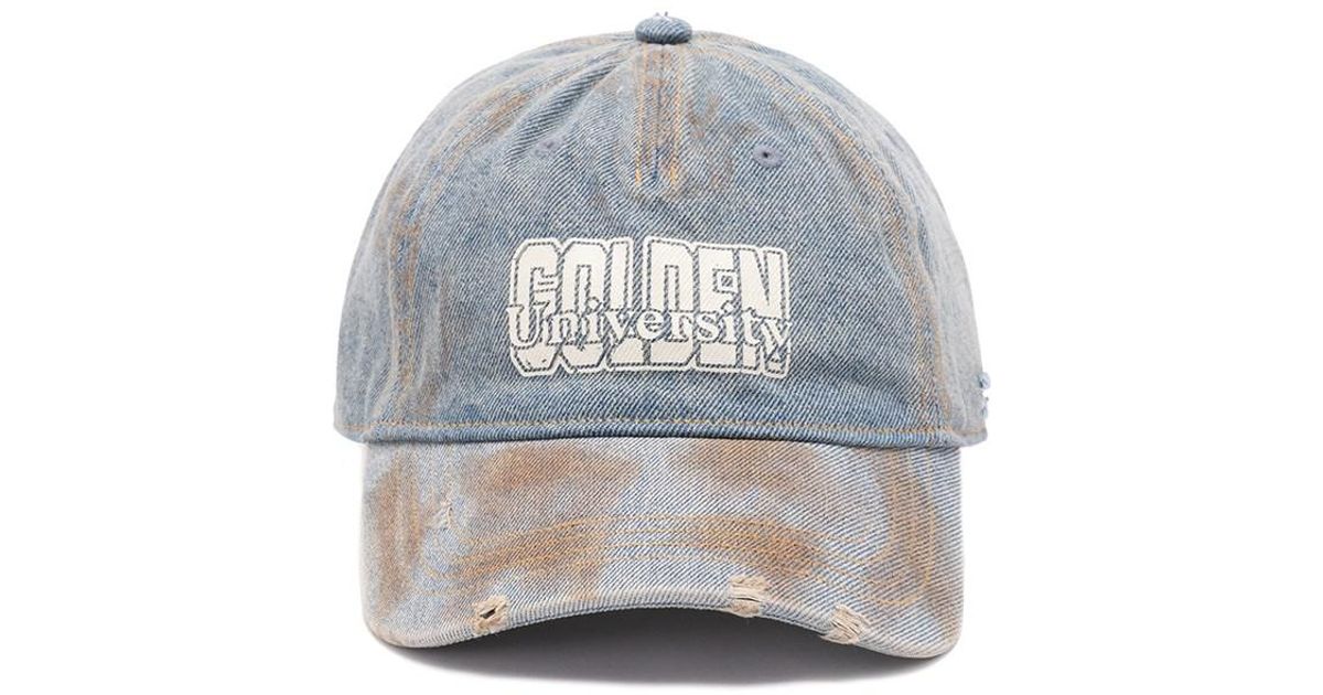Golden Goose 'Journey' Denim Baseball Cap With 'Golden' Embroidery in ...