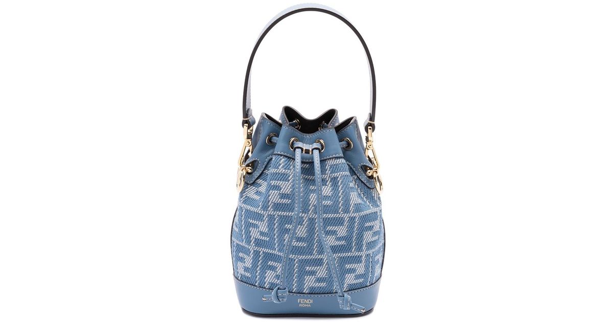 Fendi 'Ff' Mini 'Mon Tresor' Bucket Bag in Blue | Lyst