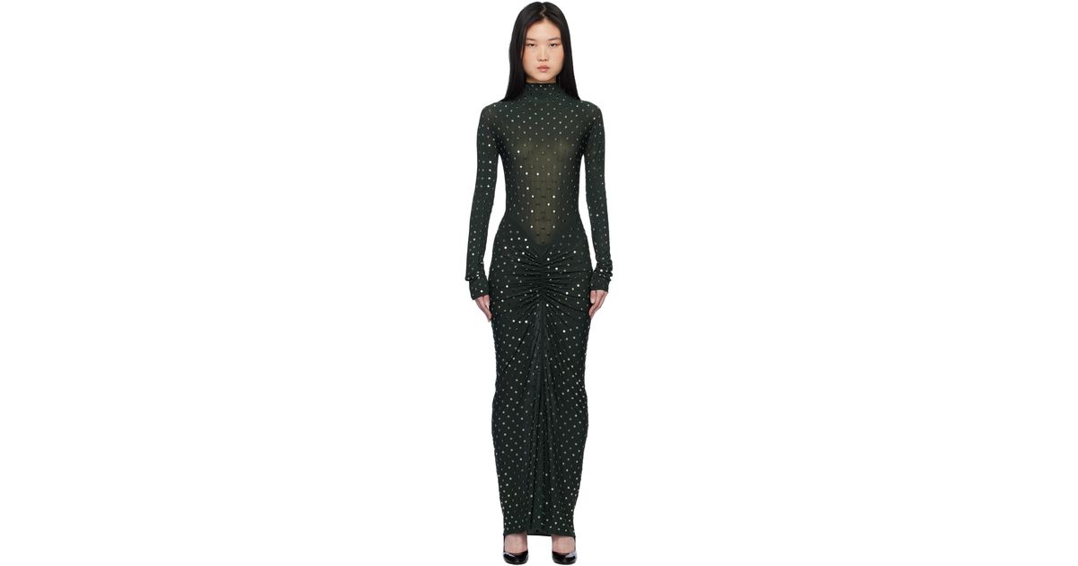Alaïa Draped Maxi Dress in Black | Lyst