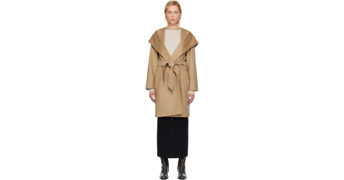 Max Mara Tan Newmang Coat in Black | Lyst UK