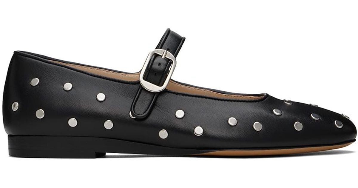Le Monde Beryl Mary Jane Studded Ballet Flats in Black | Lyst