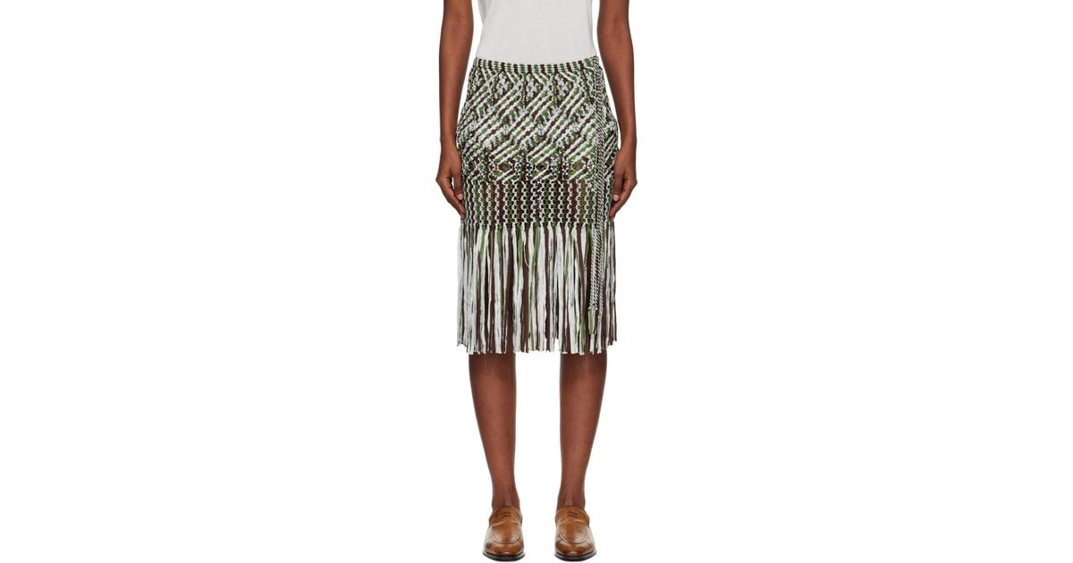 Wales Bonner Java Macrame Midi Skirt in Black | Lyst UK