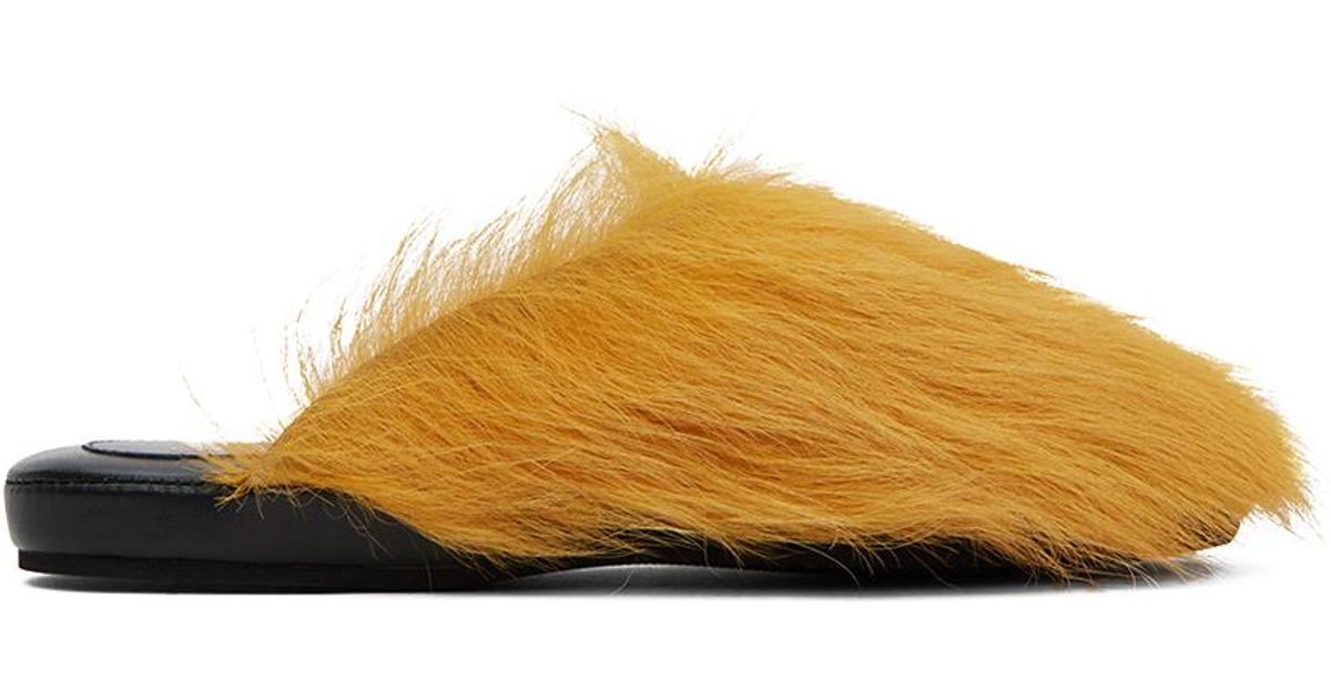 Marni Yellow Fussbett Sabot Slippers in Black | Lyst