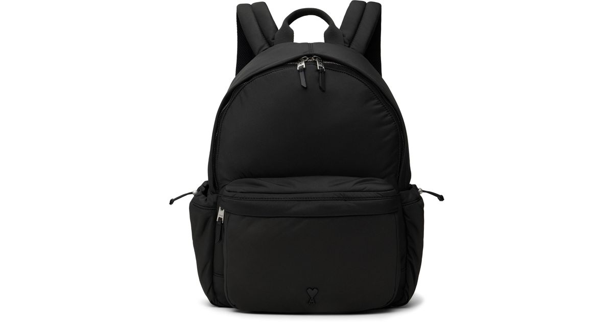 Ami Paris Ami De Coeur Backpack in Black | Lyst