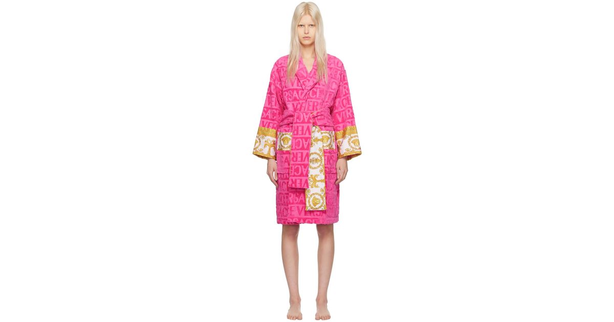 Versace Pink 'i Heart Baroque' Robe | Lyst