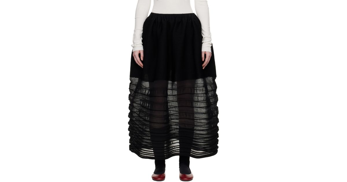Issey Miyake December Moving Knit Midi Skirt in Black | Lyst UK