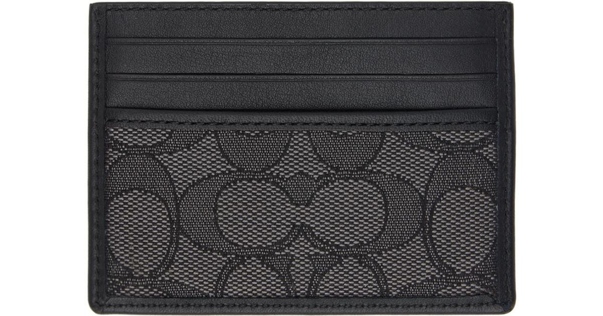 COACH Signature Jacquard Card Holder in Black for Men | Lyst