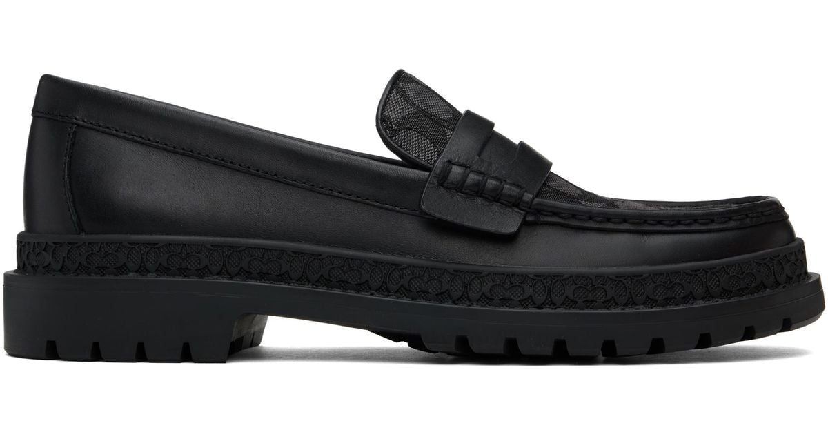 COACH Signature Jacquard Loafers in Black for Men | Lyst